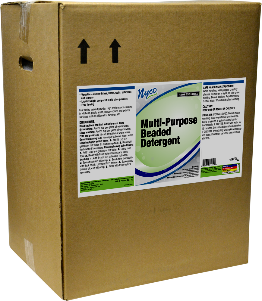 Multi-Purpose Beaded Detergent, Powdered | NL413-B50 | Nyco