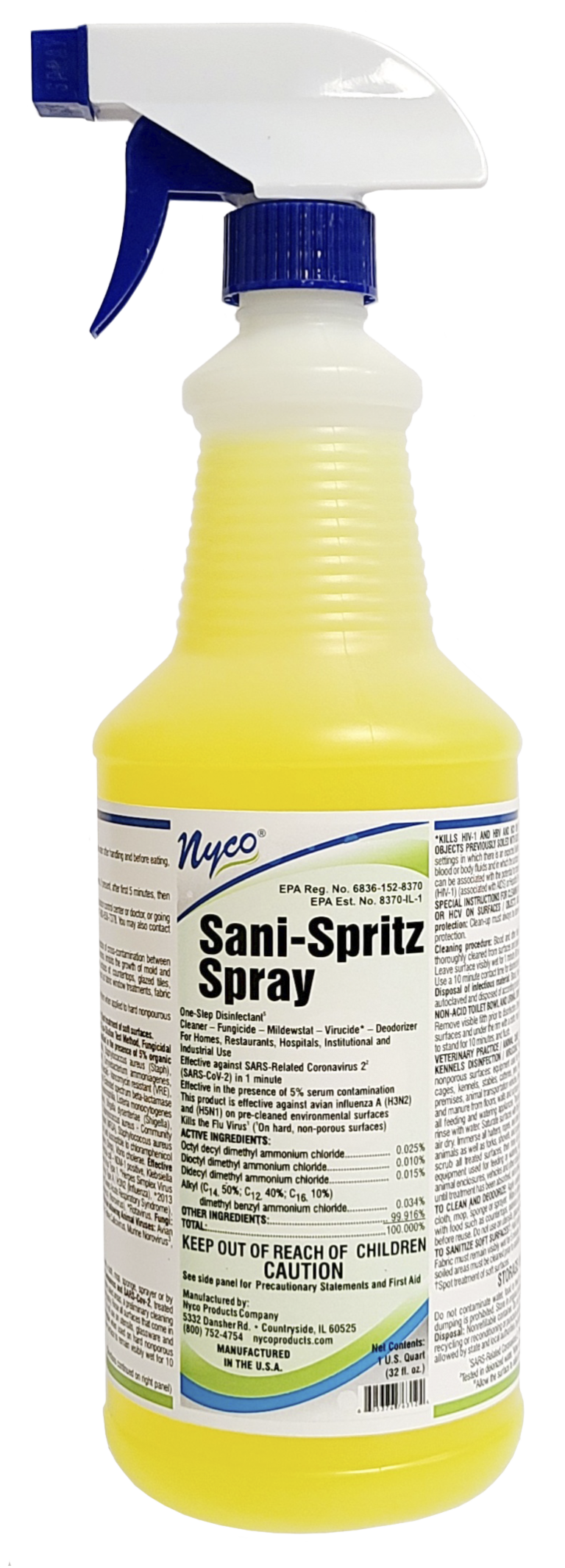 Sani-Spritz Spray - One Step RTU Disinfectant Cleaner | NL763 Nyco