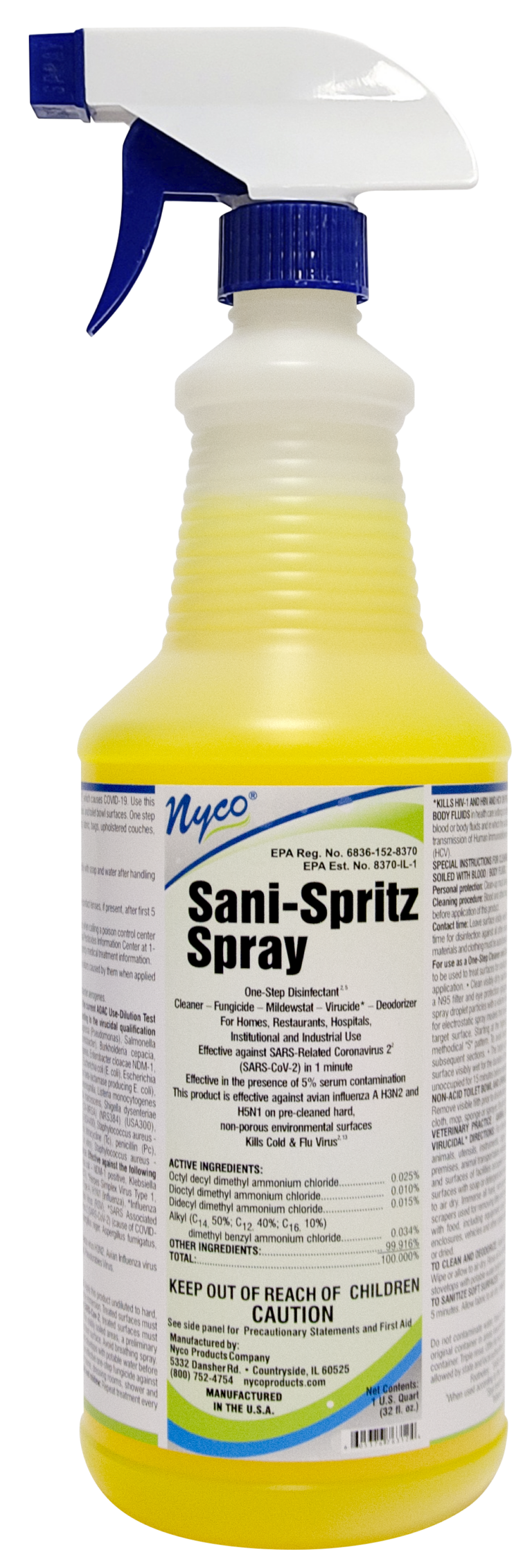 Sani-Spritz Spray - One Step RTU Disinfectant Cleaner | NL763 Nyco