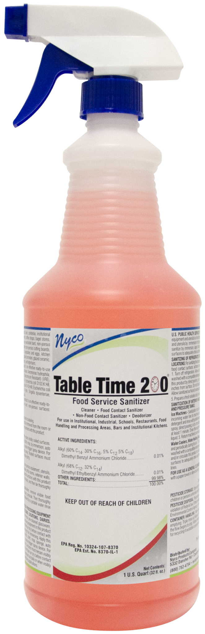 Table Time 200® Food Service Sanitizer Kills 99.999% of Germs | NL770 ...